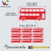 London Bus PACK 9 Old Style Buses Transport New Children Wall Stickers ...
