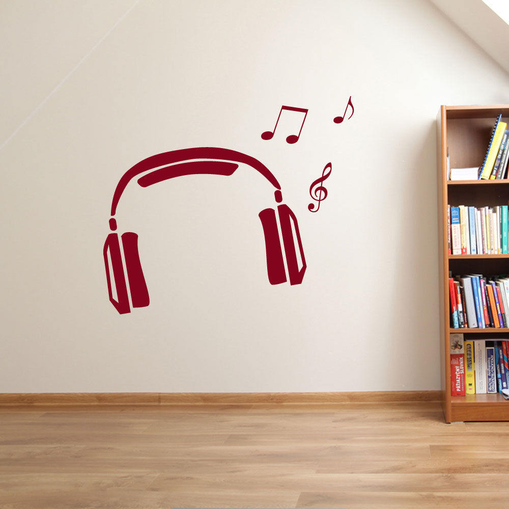 Headphones and Music Notes Wall Sticker A68 - Etsy UK