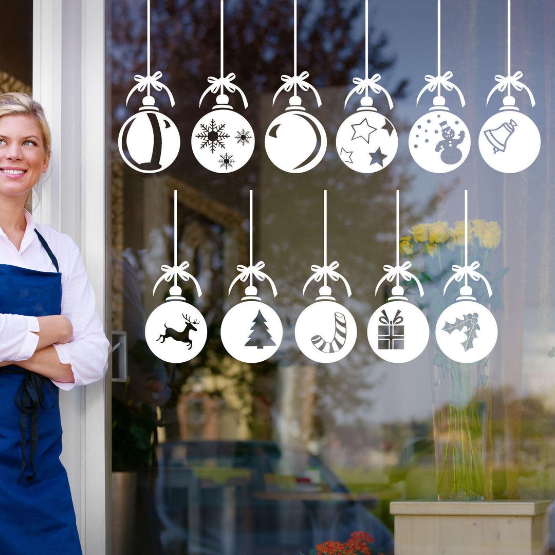 Christmas Window Stickers A55 - Etsy