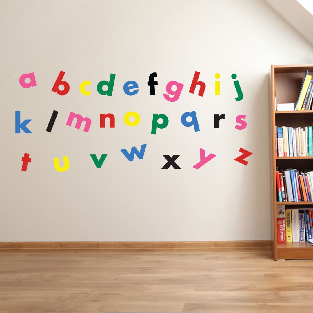 A to Z Alphabet Wall Stickers Kids Nursery Play Room Home Art ...