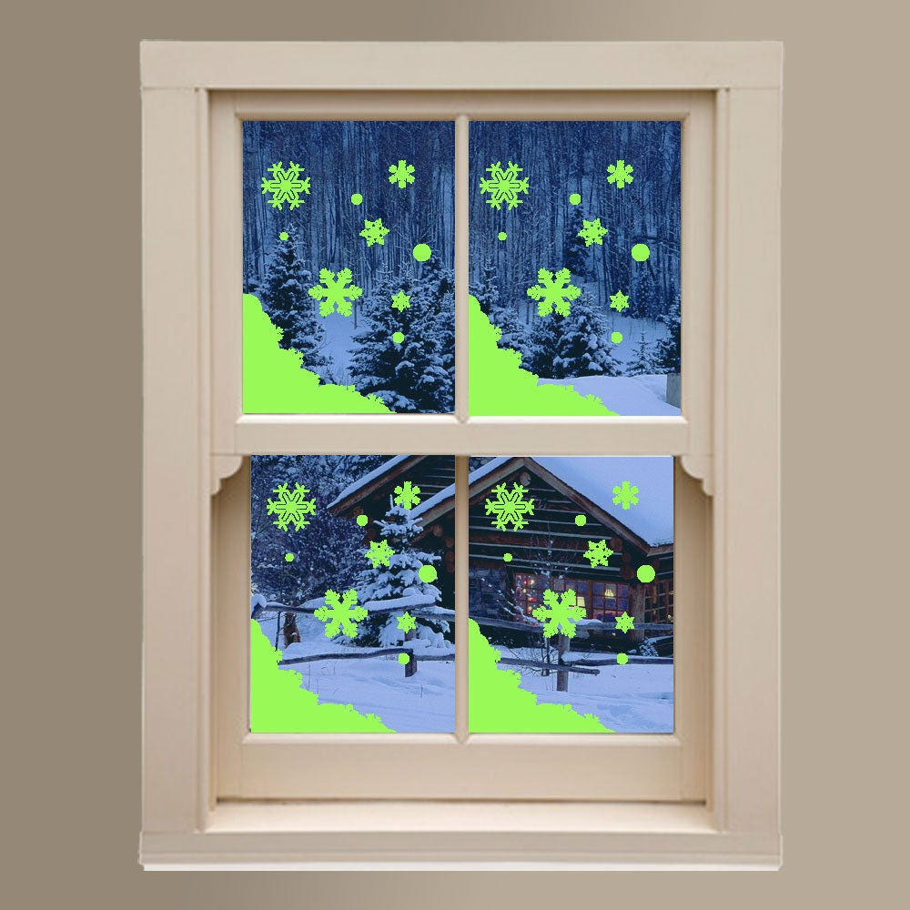 Christmas Xmas Display Shop Window New Snow Flakes Snowy - Etsy