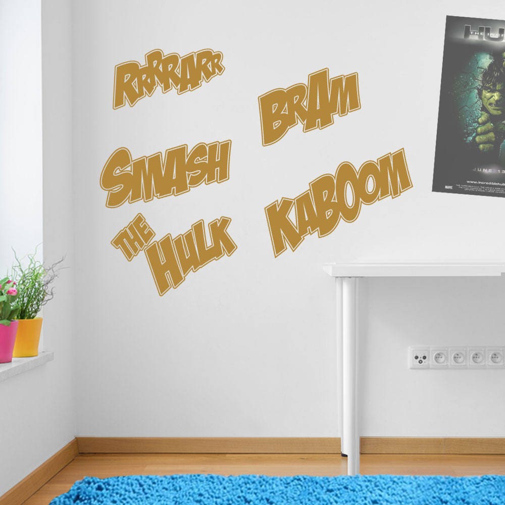 Smash Hulk Kaboom Wall Stickers Decal Kids Decor Window Fun | Etsy