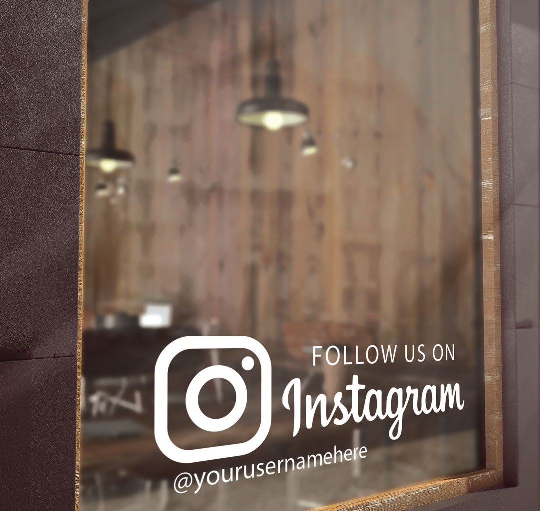 Follow Us Instagram Sign Shop Window Display Store Decal Stickers ...