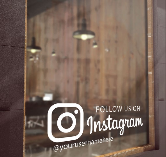 Follow Us Instagram Sign Shop Window Display Store Decal - Etsy