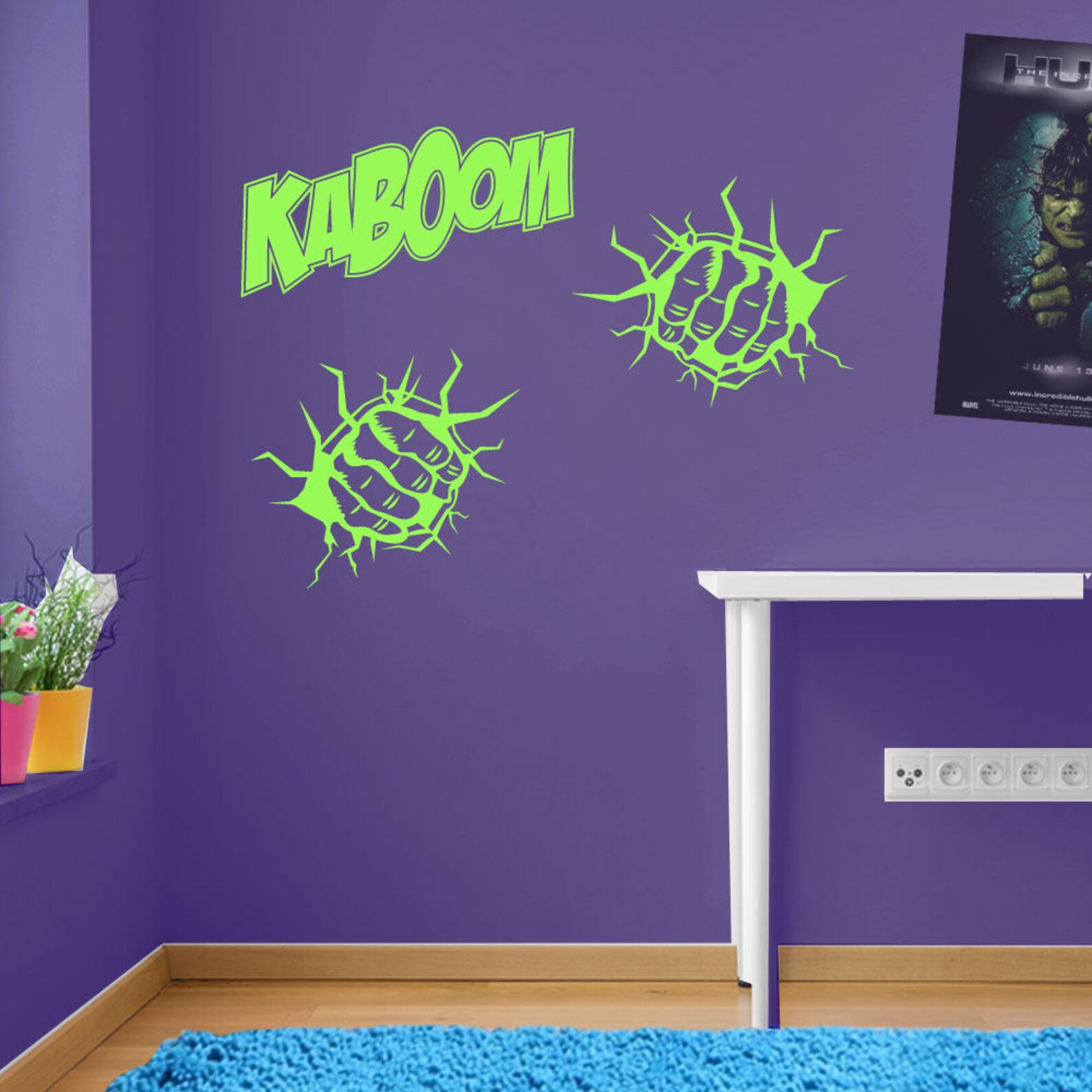 Kaboom Two Fists Hands Smash Wall Sticker Decal Kid Decor - Etsy
