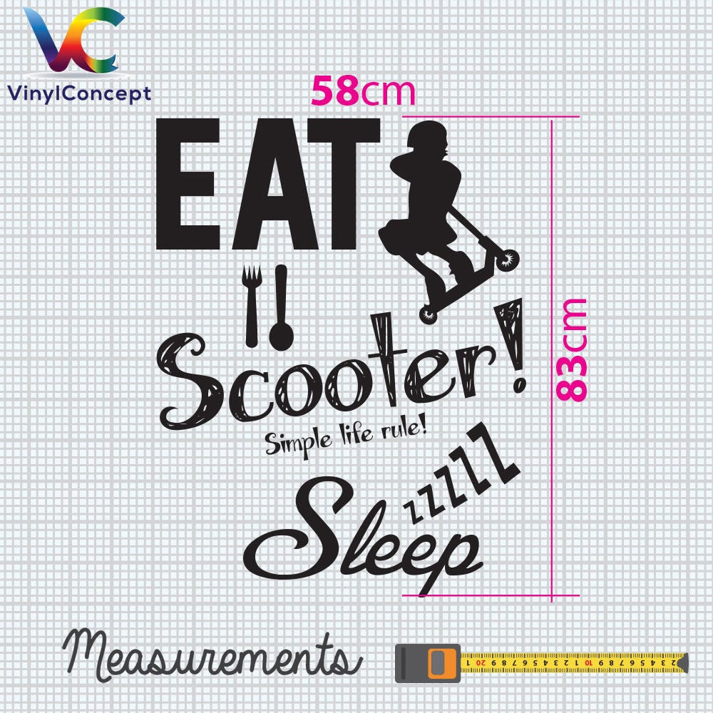 Stunt Scooter Wall Decal A102 | Etsy