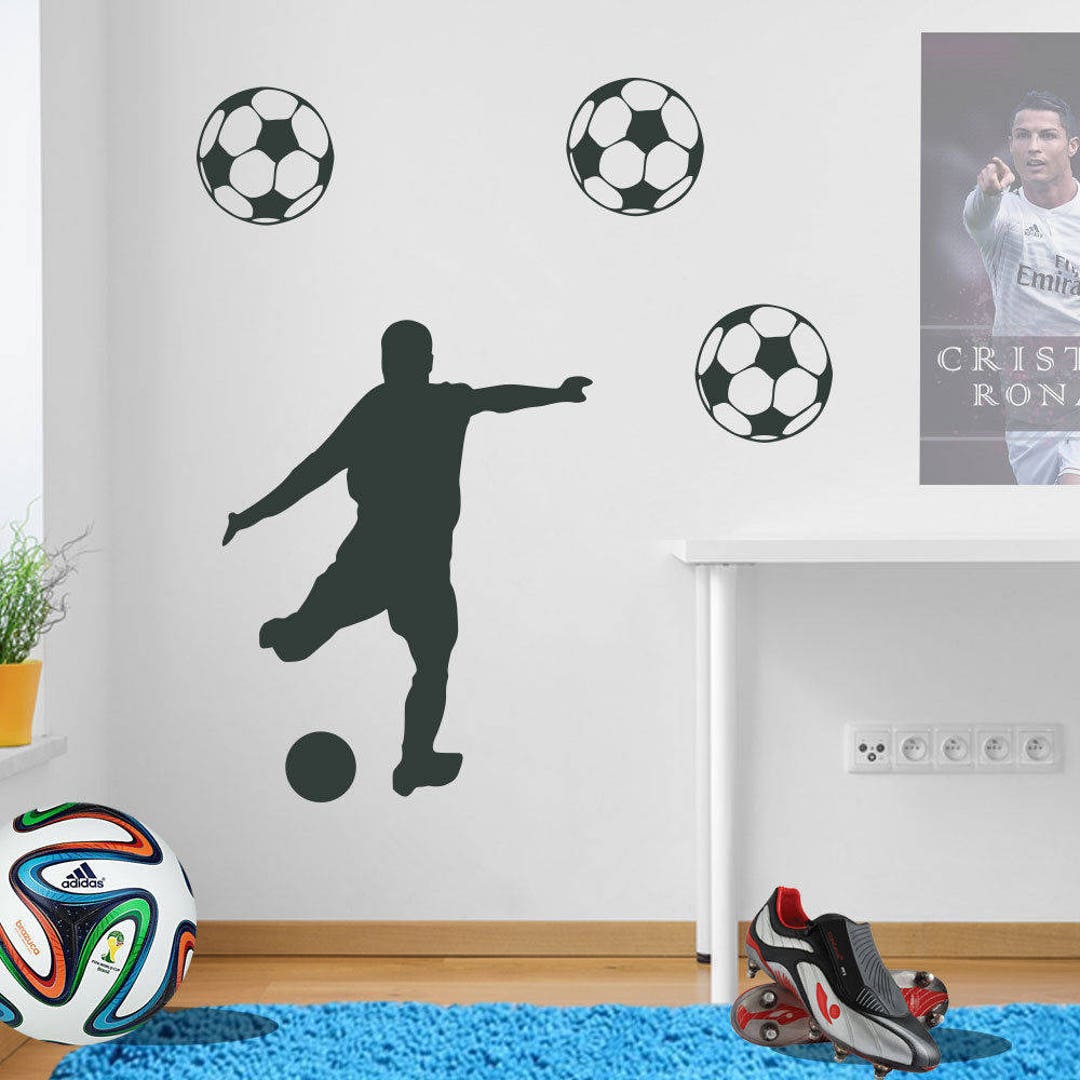 Kicking Football Player Wall Sticker A71 - Etsy