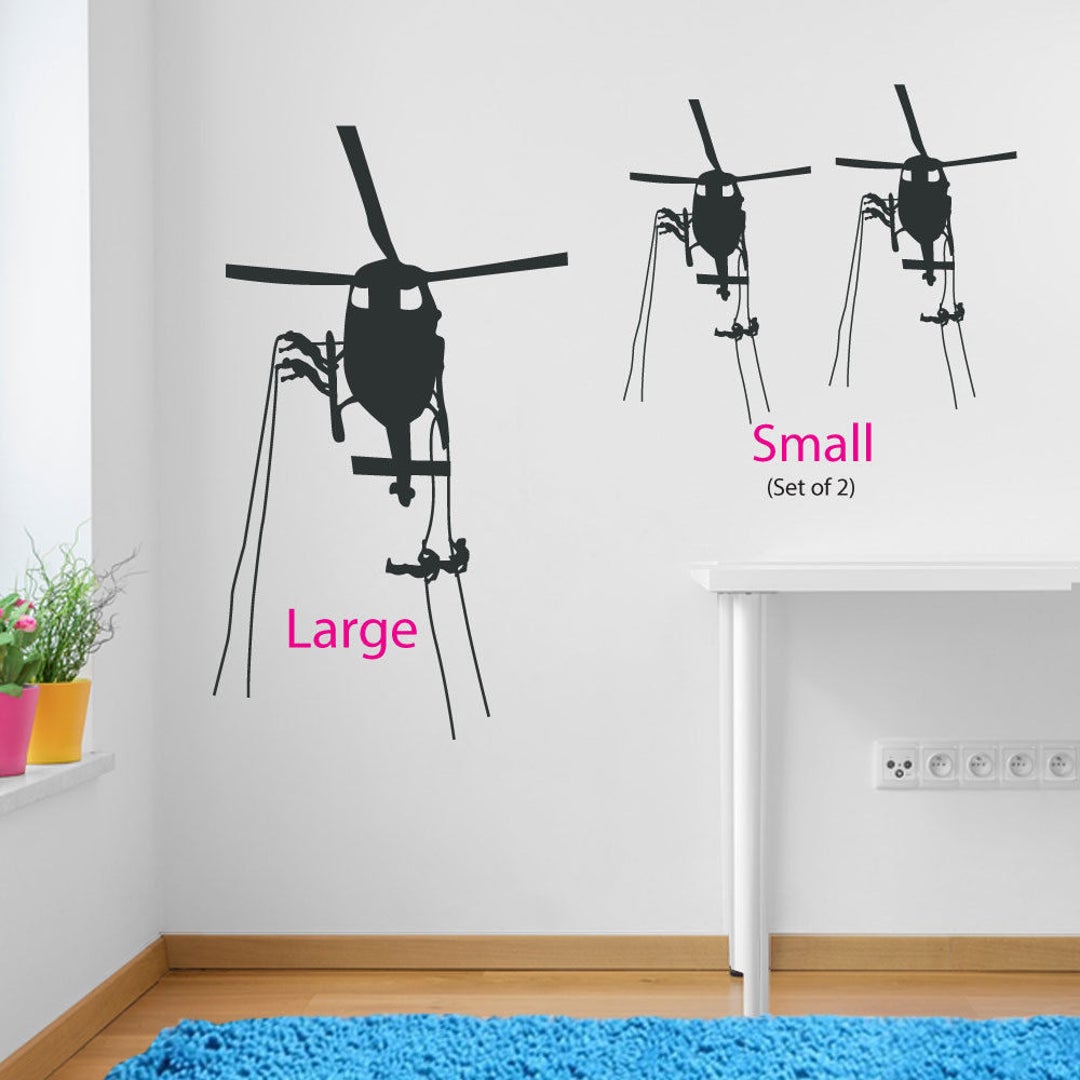 Helicopter Action Wall Sticker A100 - Etsy