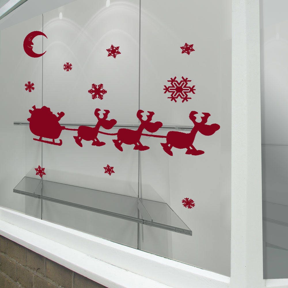 Christmas Xmas Display Shop Window New Santa and His Sleigh | Etsy