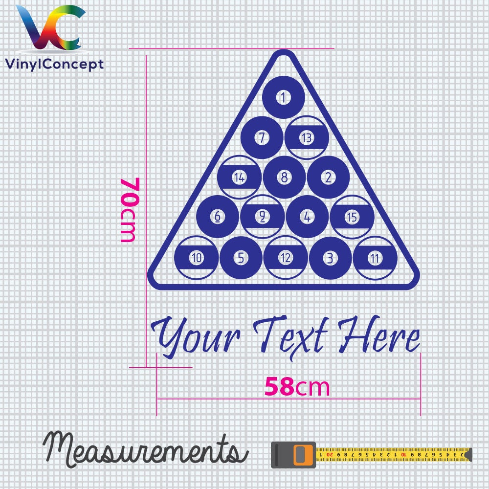 Pool Balls Triangle Personalised Wall Sticker Decal Kids Decor | Etsy