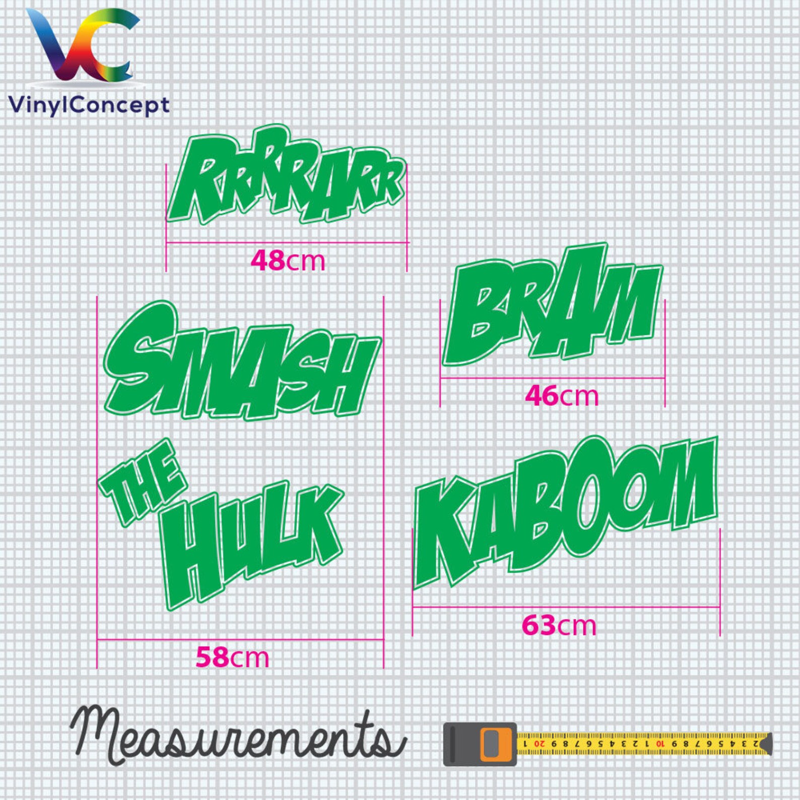 Smash Hulk Kaboom Wall Stickers Decal Kids Decor Window Fun | Etsy