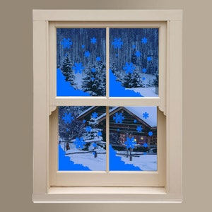 Christmas Xmas Display Shop Window New Snow Flakes Snowy Decals ...