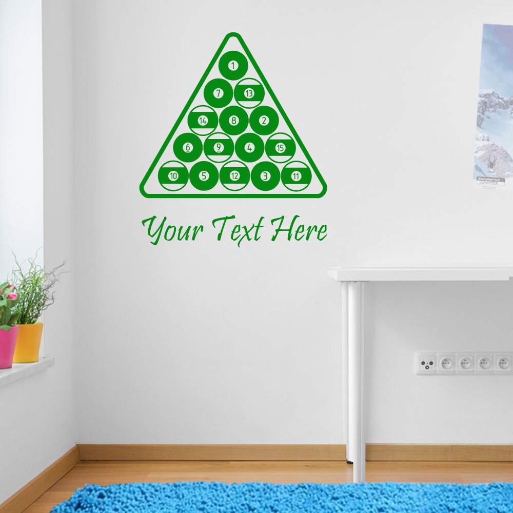 Pool Balls Triangle Personalised Wall Sticker Decal Kids Decor | Etsy