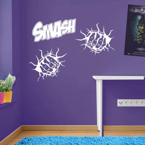Smash Two Fists Wall Stickers Decals Kids Decor Window Fun Vinyl ...