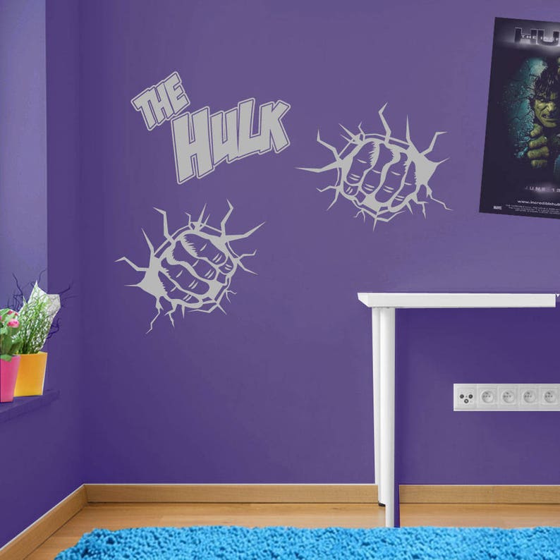 Hulk Two Fists Wall Stickers Decals Kids Decor Window Fun | Etsy