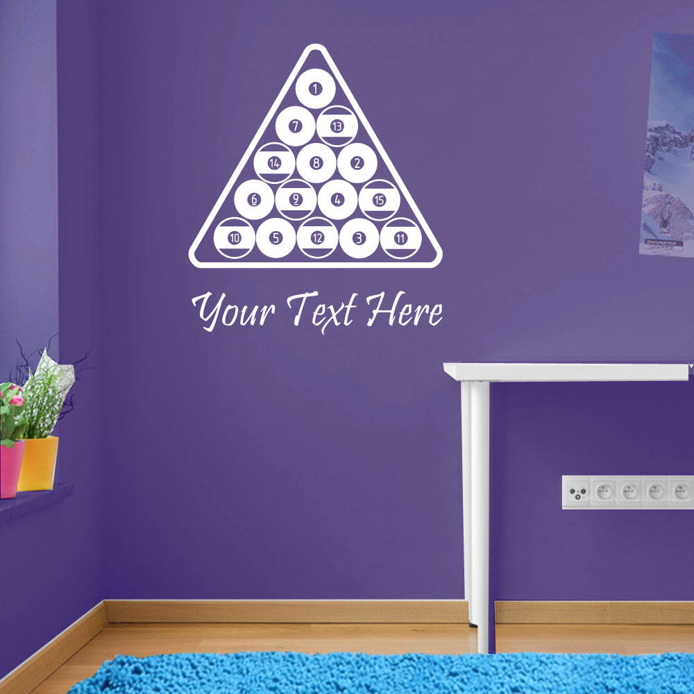 Pool Balls Triangle Personalised Wall Sticker Decal Kids Decor | Etsy