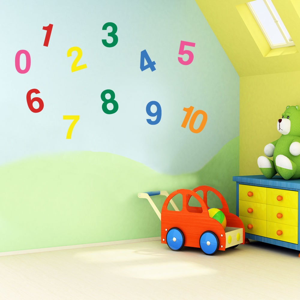 1 to 10 Numbers Wall Stickers Kids Nursery Play Room Home Art - Etsy