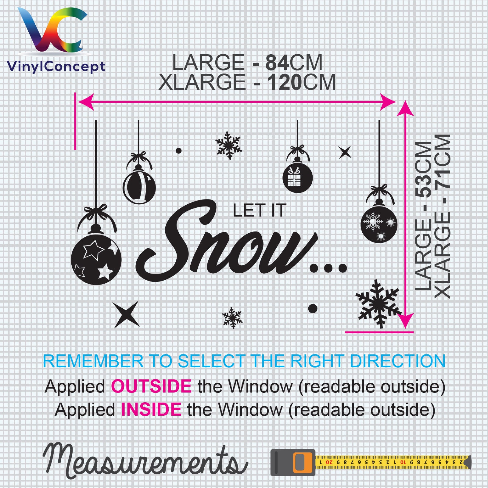 Christmas Shop Window Let It Snow Decal Display Xmas Wall | Etsy