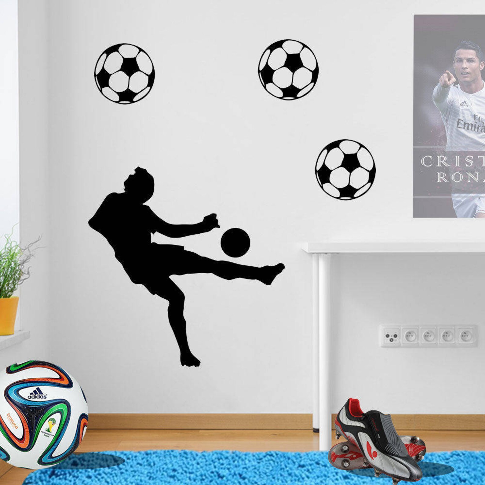 Jumping Football Player Decal A72 - Etsy