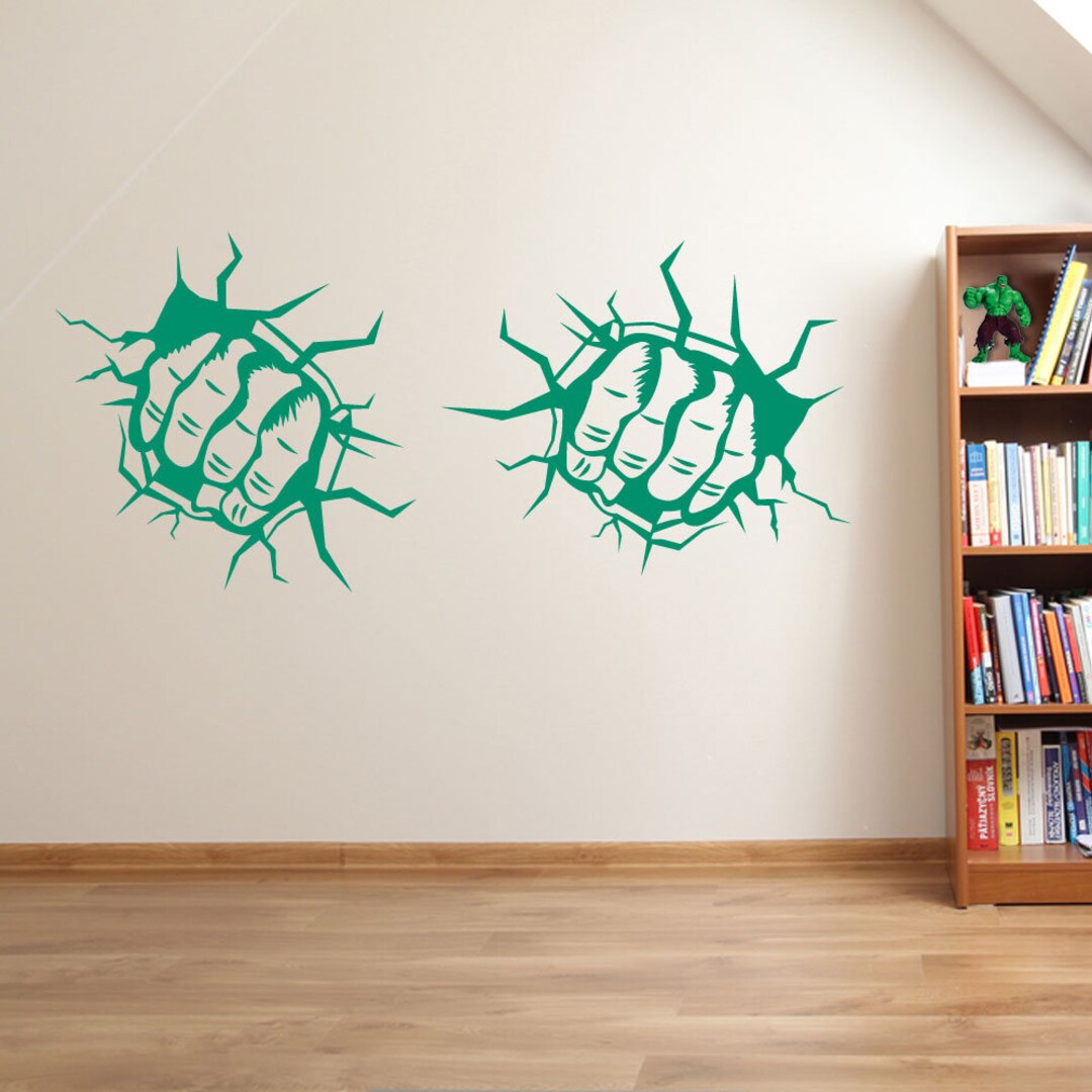 Two Fists Hands Punch Wall Sticker Decal Set Kid Decor Window Fun ...