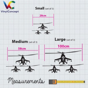 Military Army Apache Helicopter Men Matt Wall & Window Stickers Decal ...