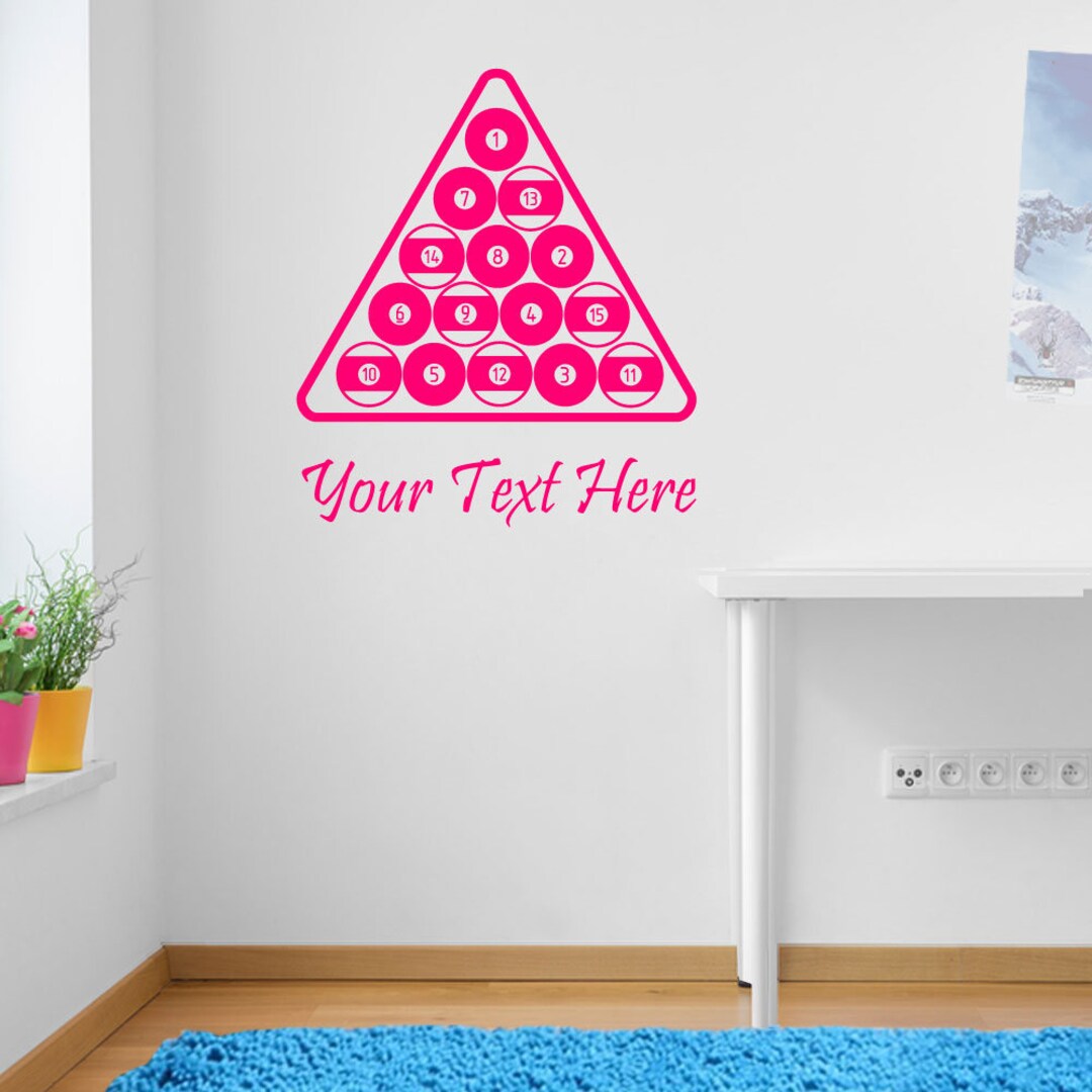 Pool Balls Triangle Personalised Wall Sticker Decal Kids Decor Window ...