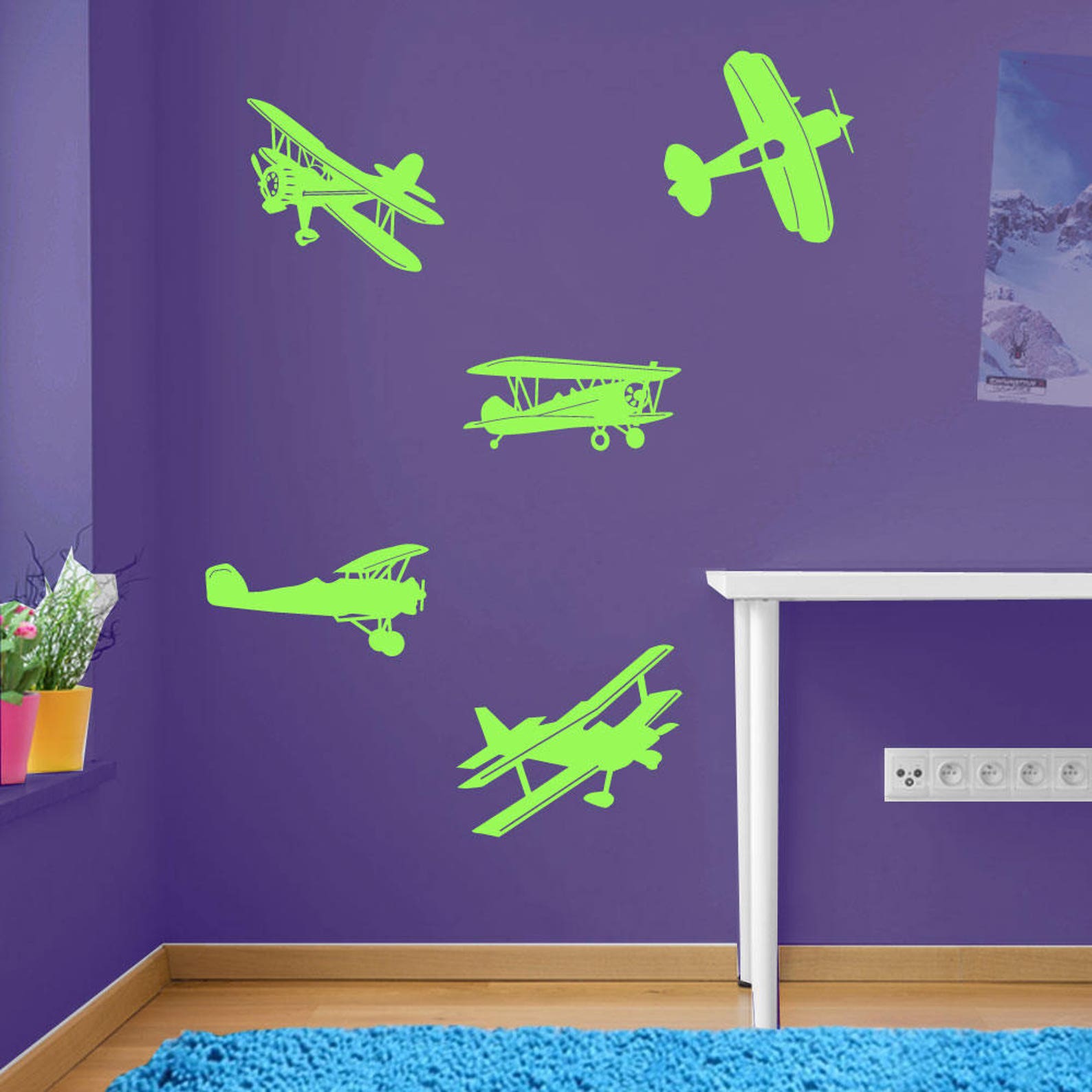 Planes Aircraft Wall Stickers Decal Kids Decor Window Fun | Etsy