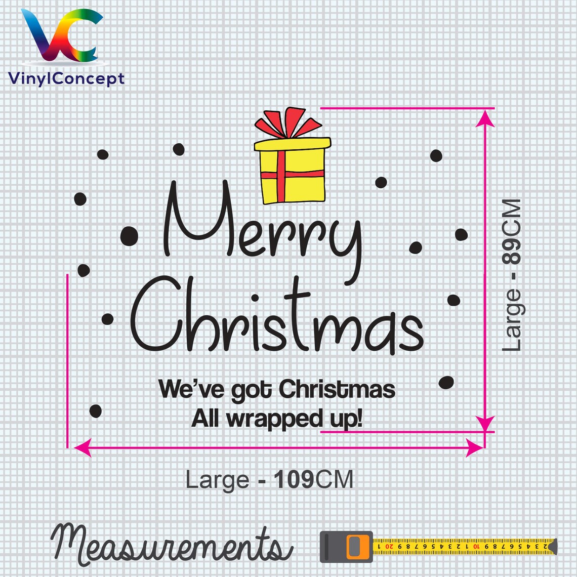 Merry Christmas Shop Window Sticker Festive Xmas Present Sign Display ...