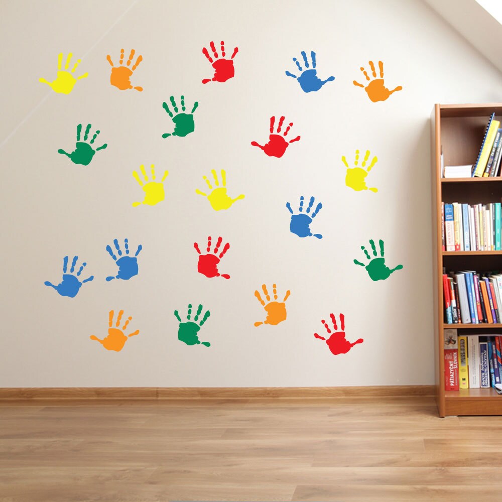 Kids Hand Prints Wall Stickers Kids Nursery Play Room Home Art | Etsy