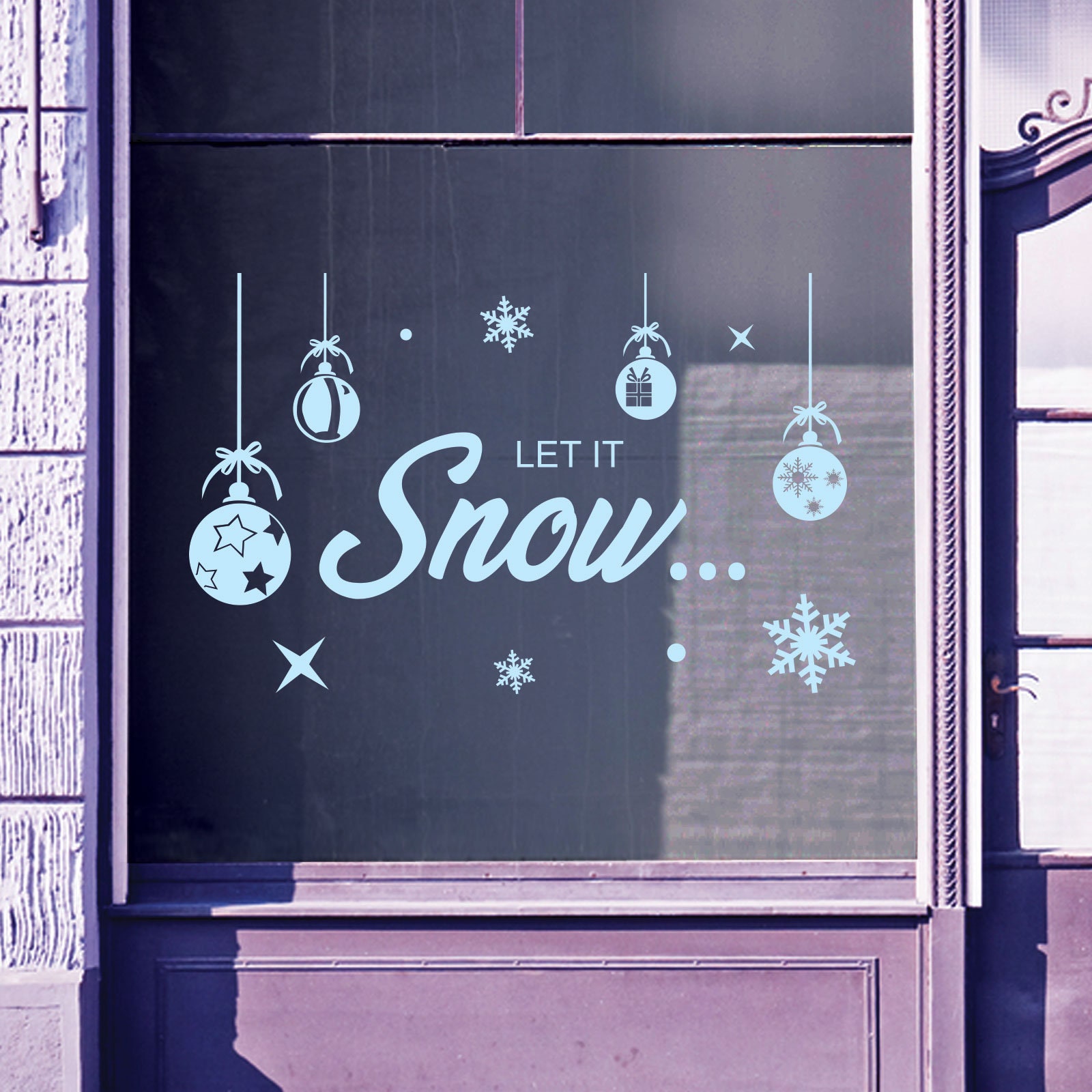Christmas Shop Window Let It Snow Decal Display Xmas Wall | Etsy