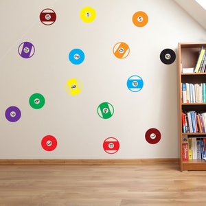 Pool Balls Wall Stickers A64 - Etsy