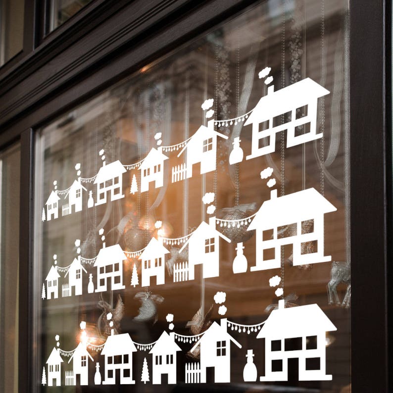 Christmas Xmas Snow Scene Display Shop Window Decorations | Etsy