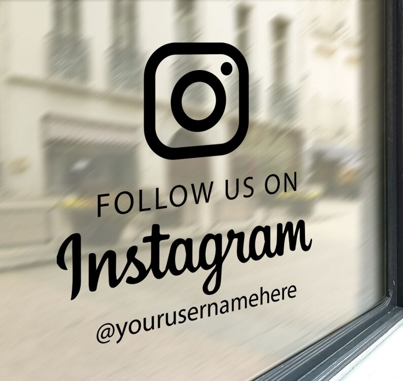 Follow Us Instagram Sign Shop Window Display Store Decal Stickers ...