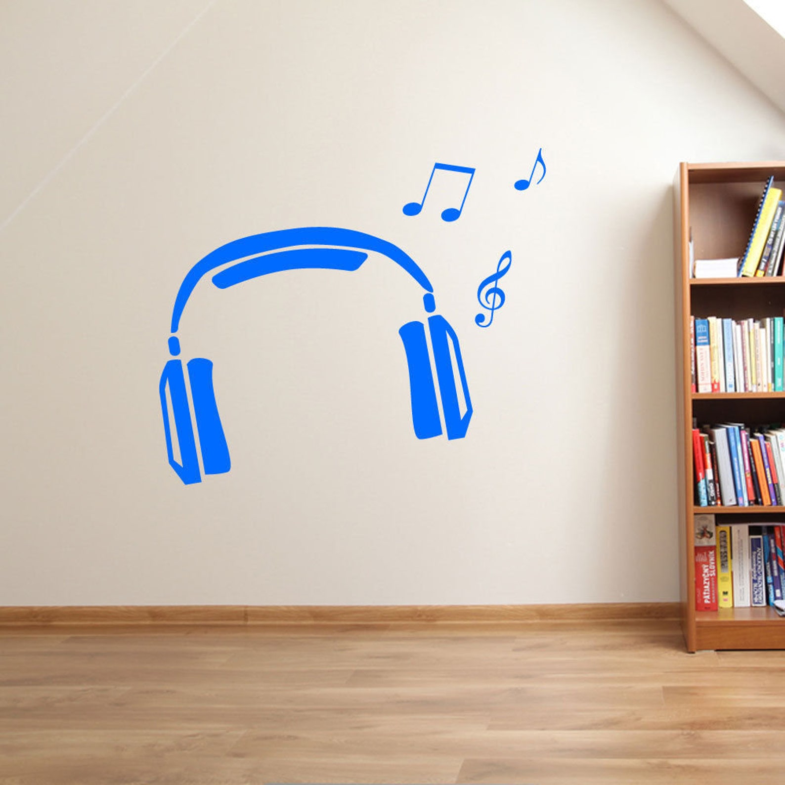 Headphones and Music Notes Wall Sticker A68 - Etsy UK
