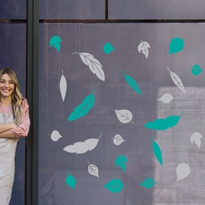 Autumn Leaves Greetings Vinyls Shop Window Display Wall Decals Stickers ...