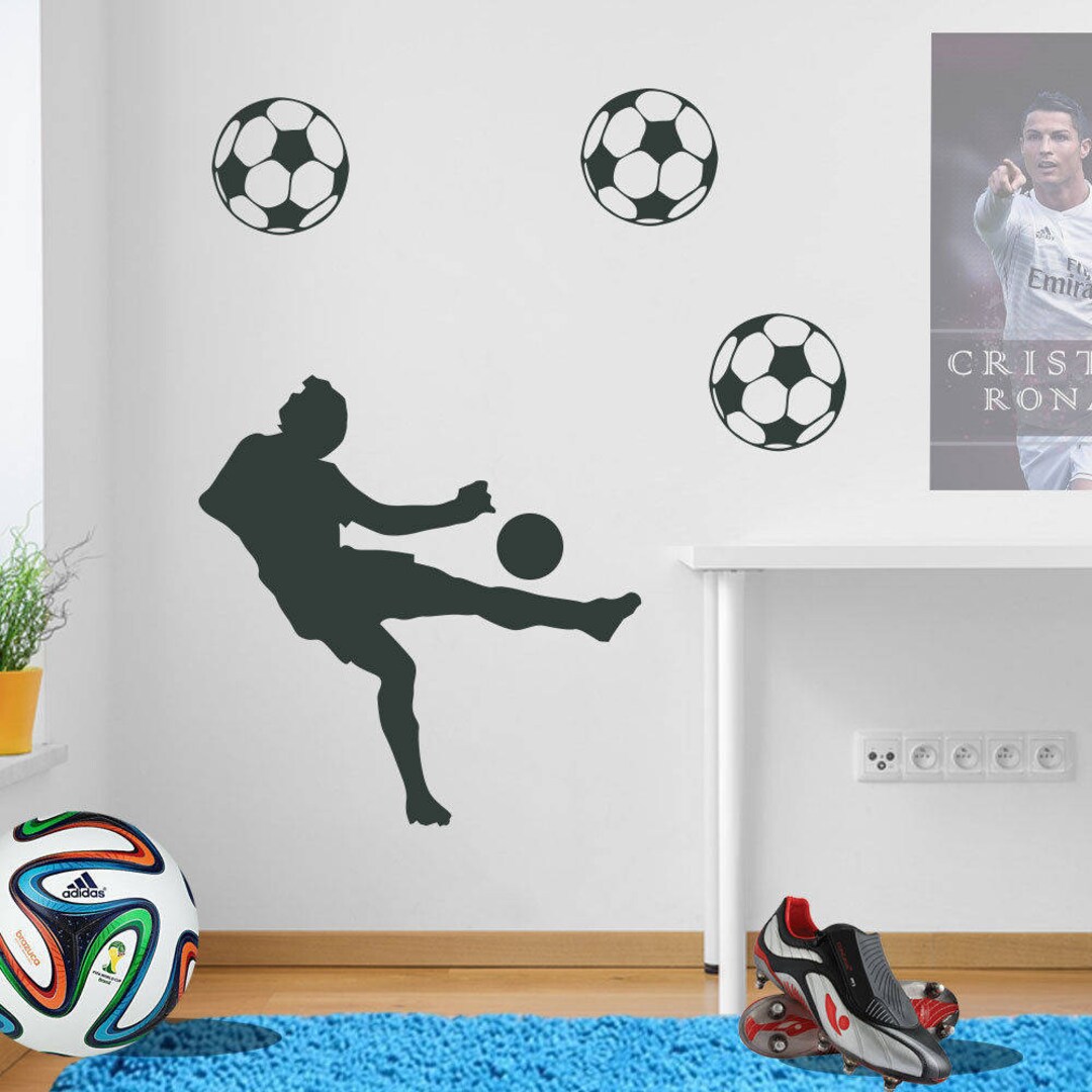 Jumping Football Player Decal A72 - Etsy