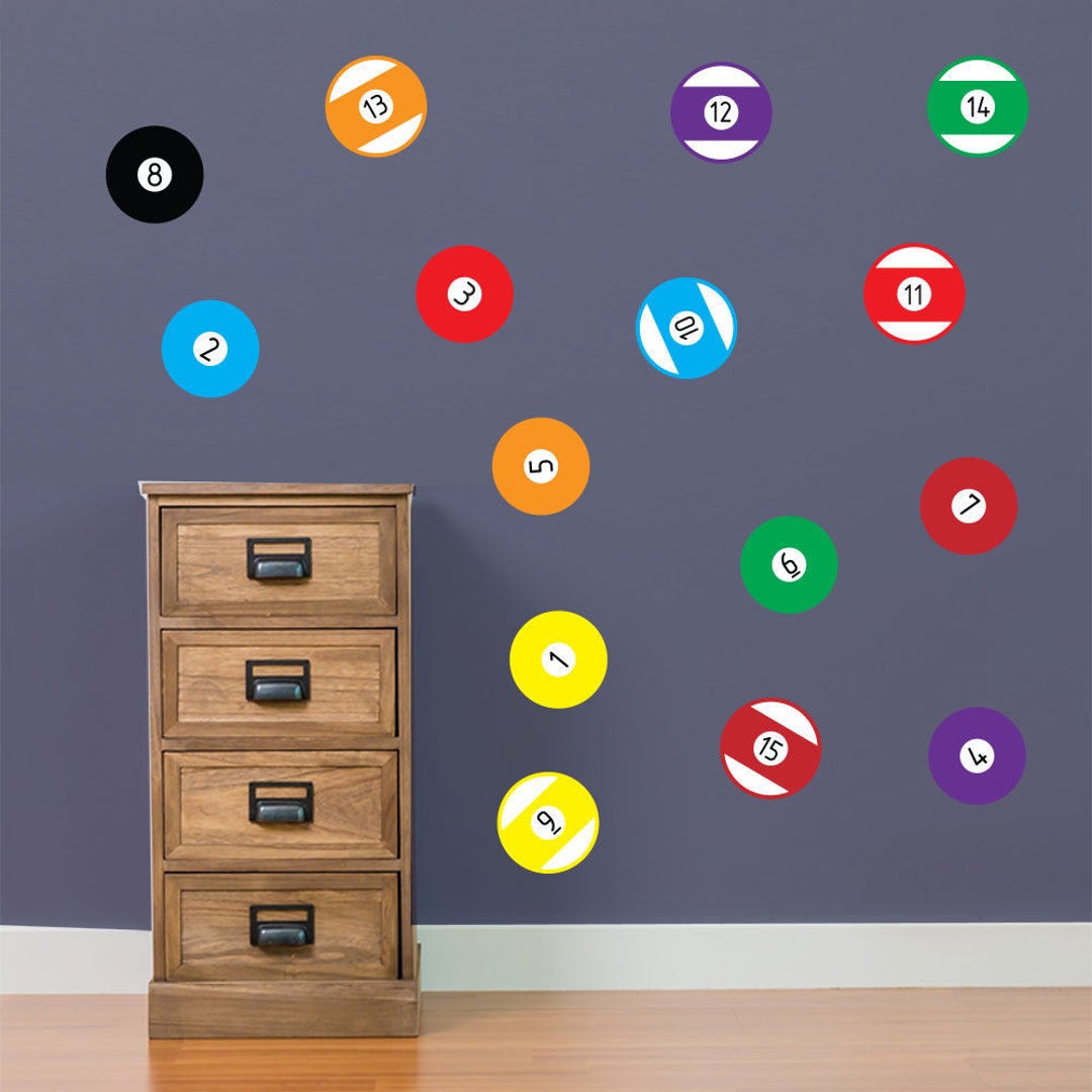 Pool Balls Wall Stickers A64 - Etsy
