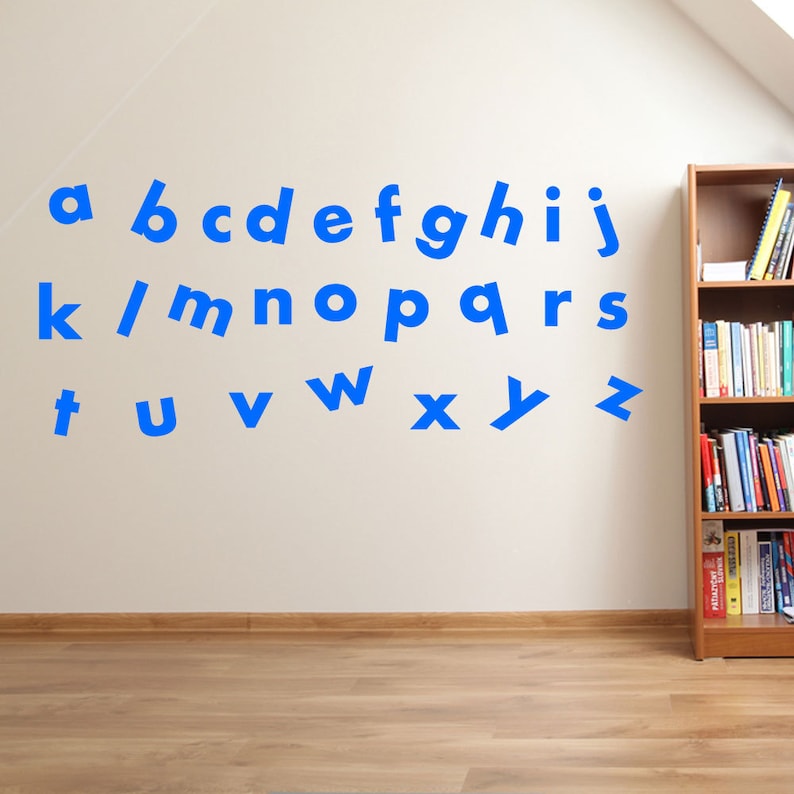 A to Z Alphabet Wall Stickers Kids Nursery Play Room Home Art ...