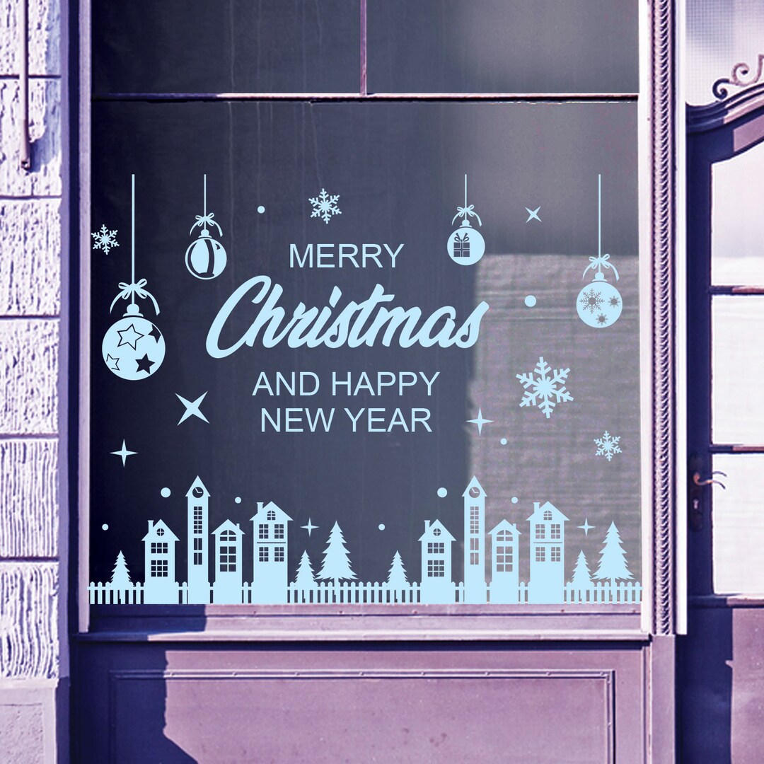 Christmas Shop Window Stickers Decals Display Xmas Wall Stickers ...