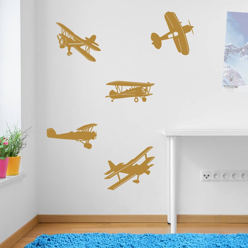 Planes Aircraft Wall Stickers Decal Kids Decor Window Fun | Etsy