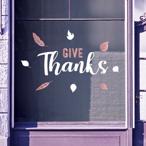 Give Thanks Giving Window Chrome Stickers Double-sided Colour Shop ...