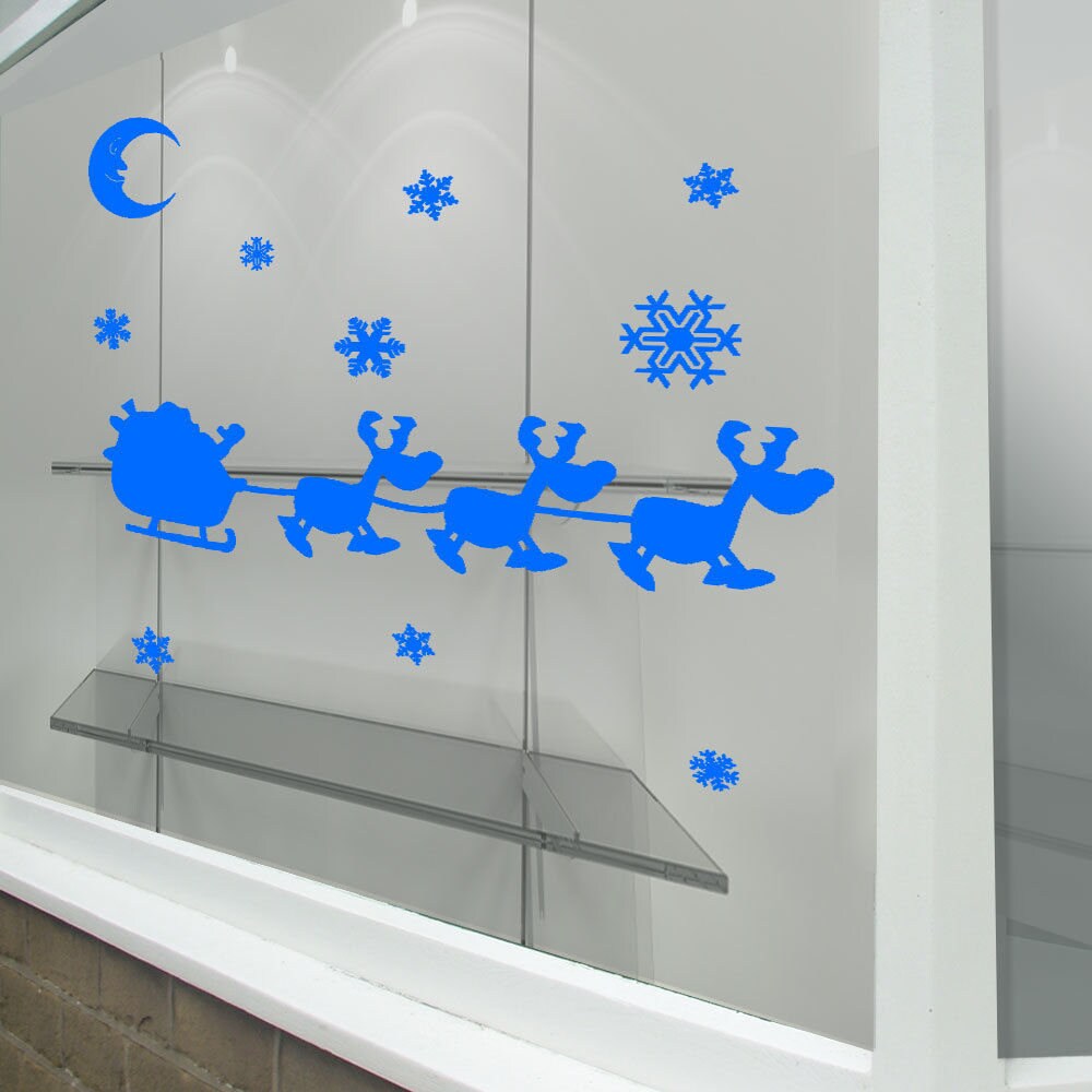 Christmas Xmas Display Shop Window New Santa and His Sleigh | Etsy