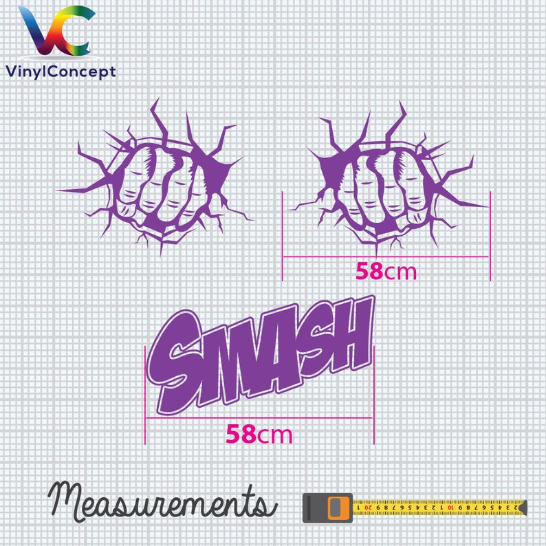 Smash Two Fists Wall Stickers Decals Kids Decor Window Fun - Etsy