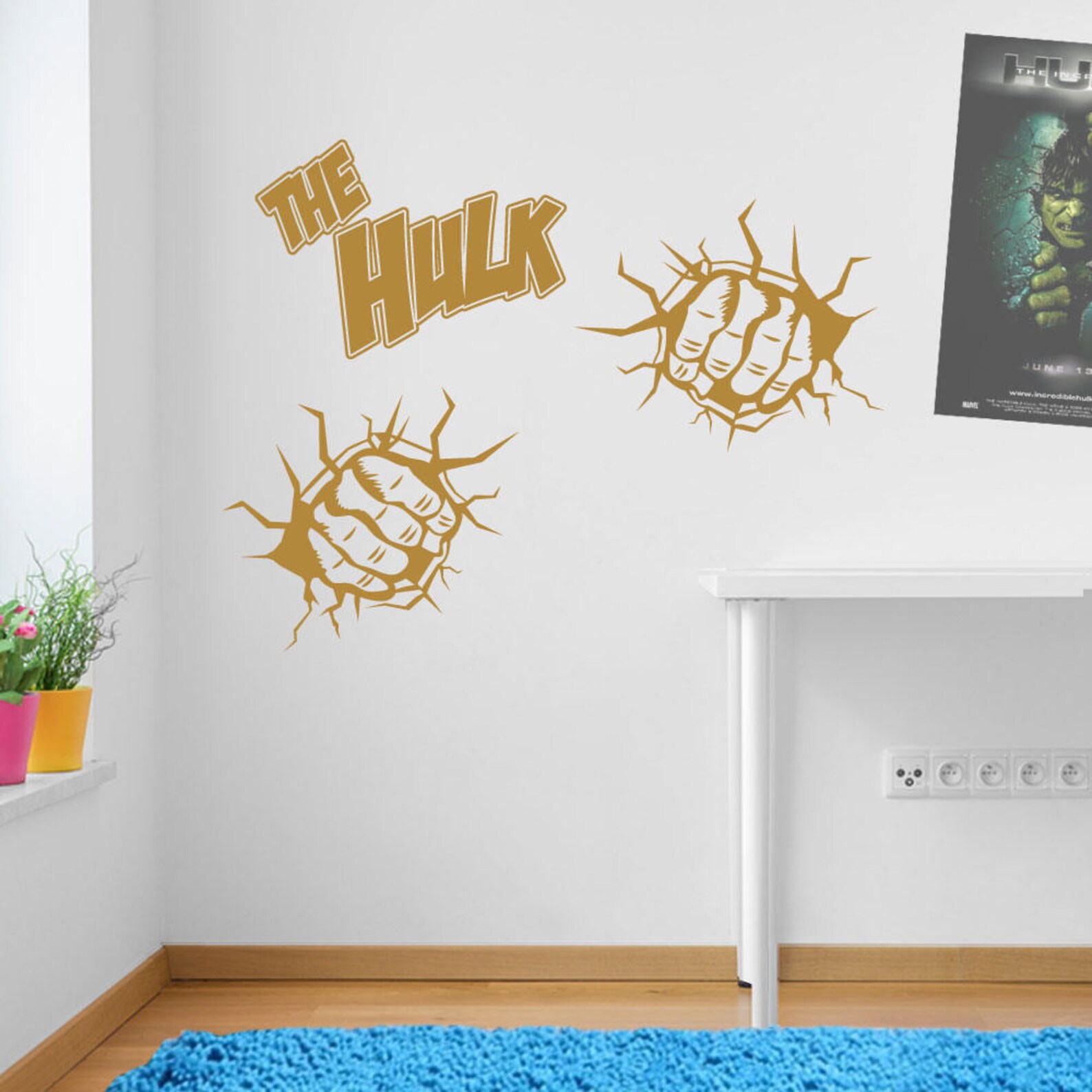 Hulk Two Fists Wall Stickers Decals Kids Decor Window Fun Vinyl ...