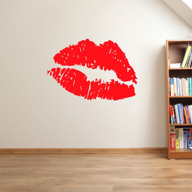 Lip Print Kiss Wall Window Stickers Decals Decor Fun Vinyl Colourful ...