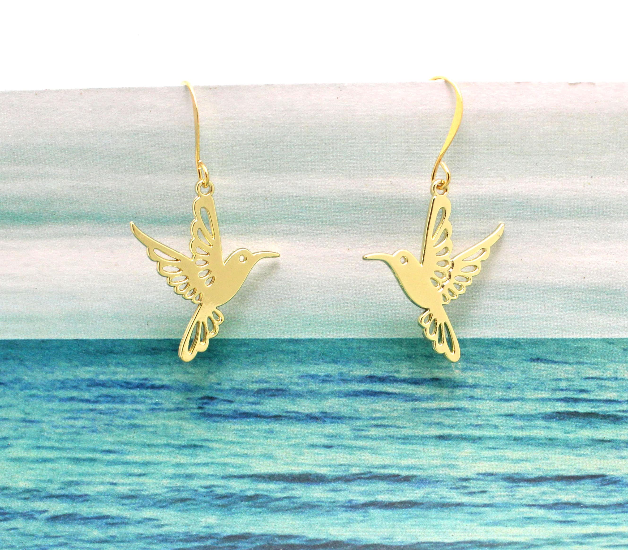 Pendientes de colibrí de oro / colibríes / pendientes | Etsy