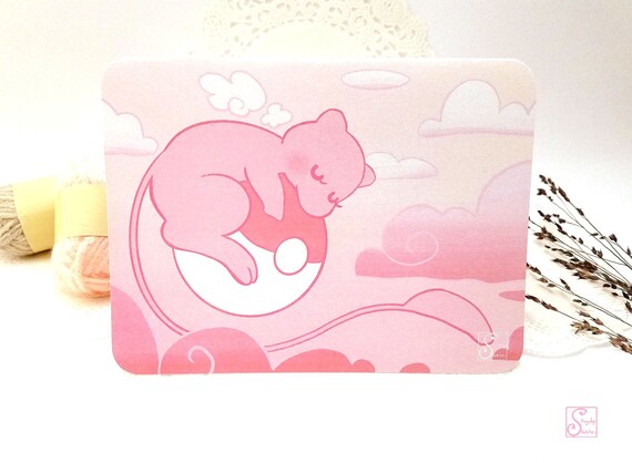Sleepy Mew Pokemon New Baby Cards for Nerds | Etsy