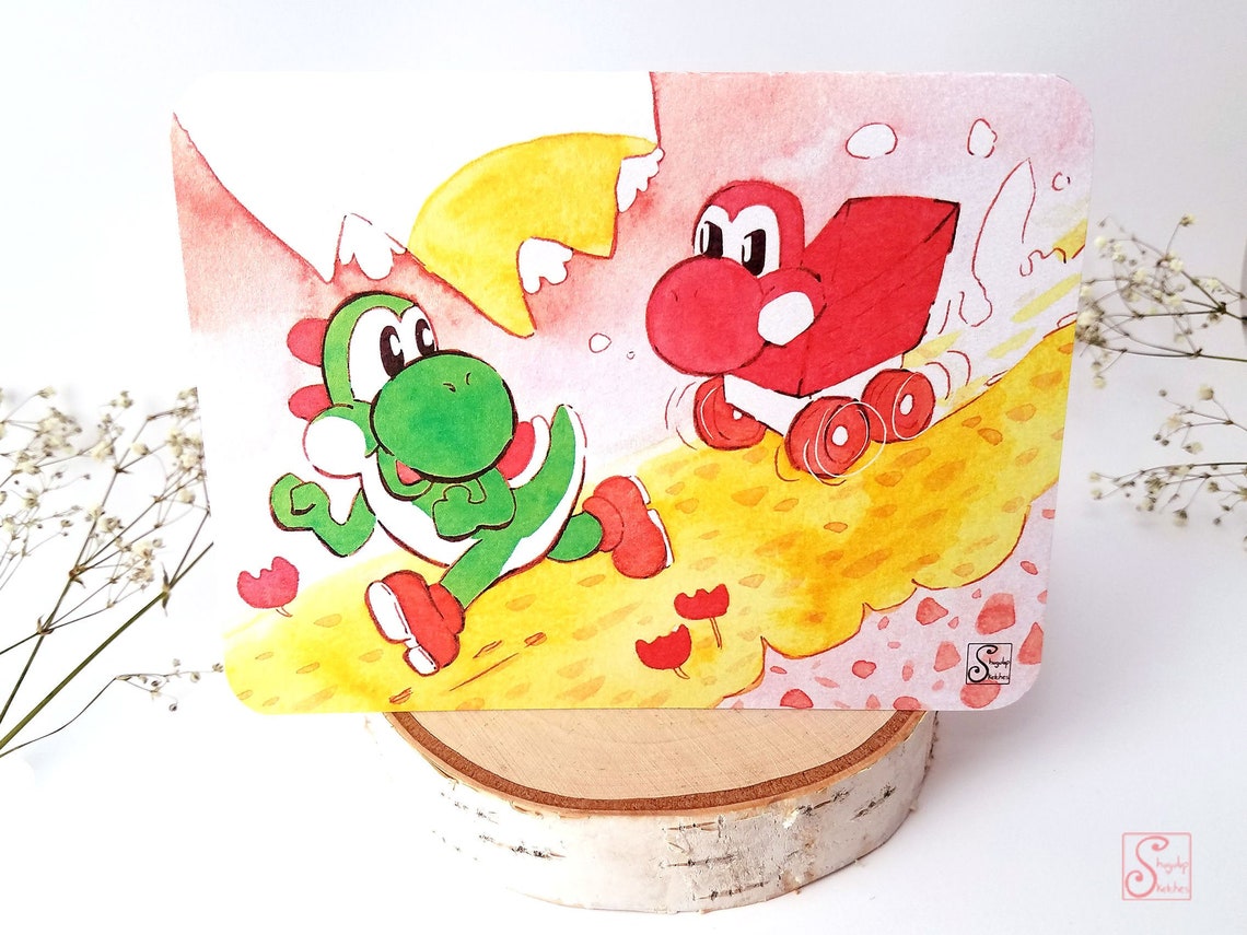 Togetherness Yoshi's Island Thinking of You Cards for - Etsy