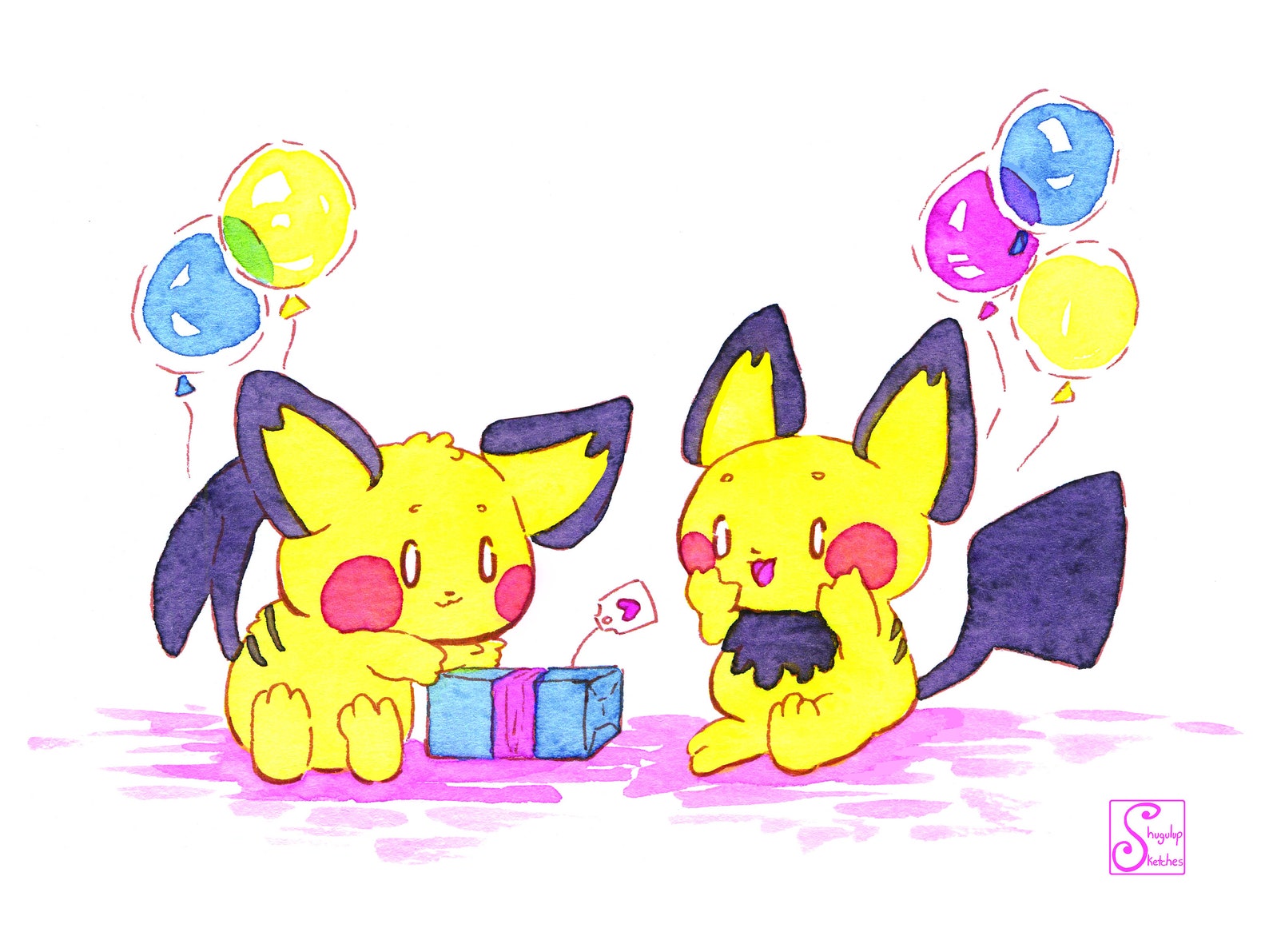 Pichu & Pichu Pokemon Birthday Cards for Nerds - Etsy
