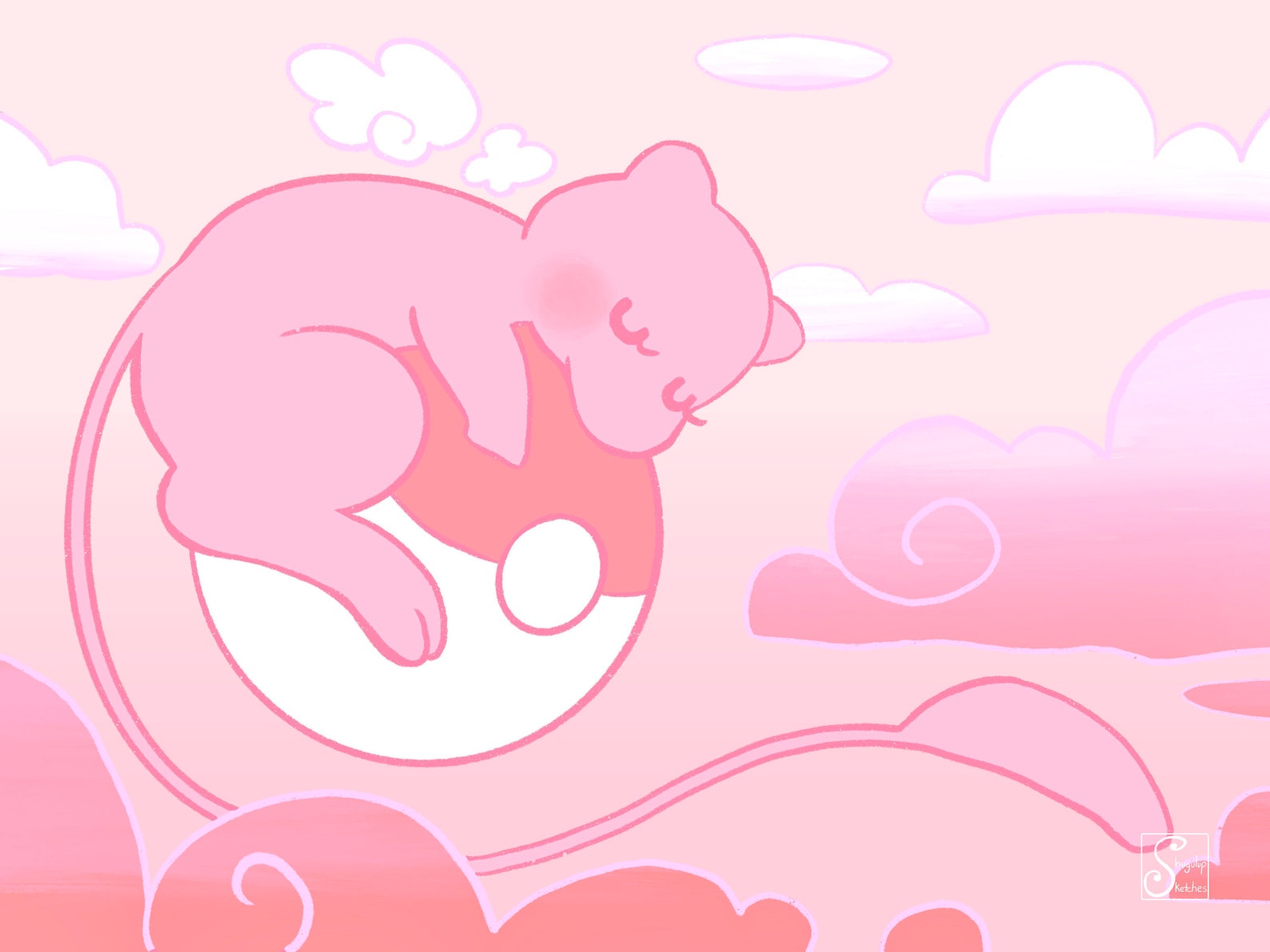 Sleepy Mew Pokemon New Baby Cards for Nerds | Etsy